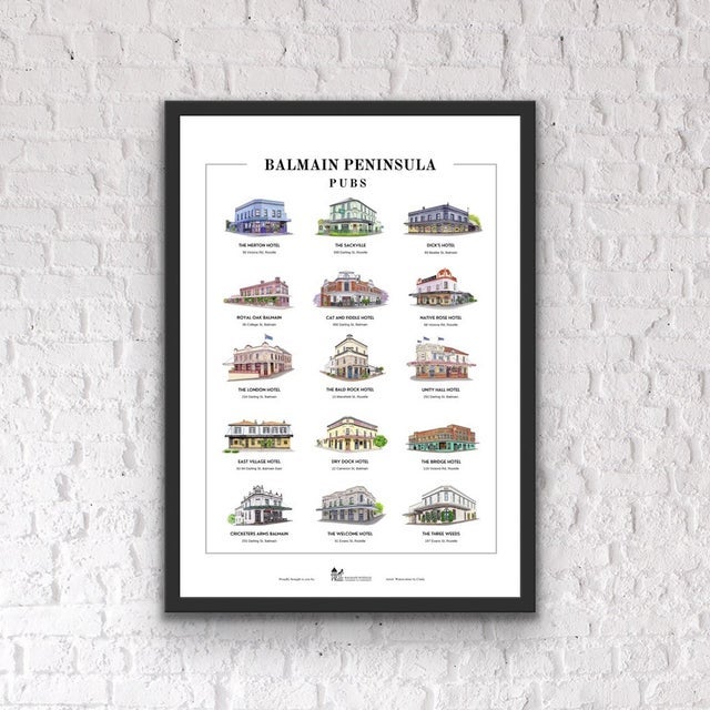Balmain Rozelle Heritage Pub Trail Poster, Balmain Pubs, Heritage pubs ...